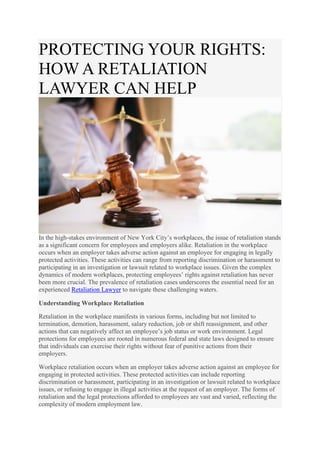 Retaliation Lawyer: Protecting Your Rights | PDF