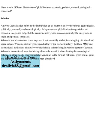 How are the different dimensions of globalization - economic, polit.pdf ...