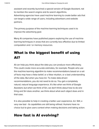 How artificial intelligence changing the world | PDF