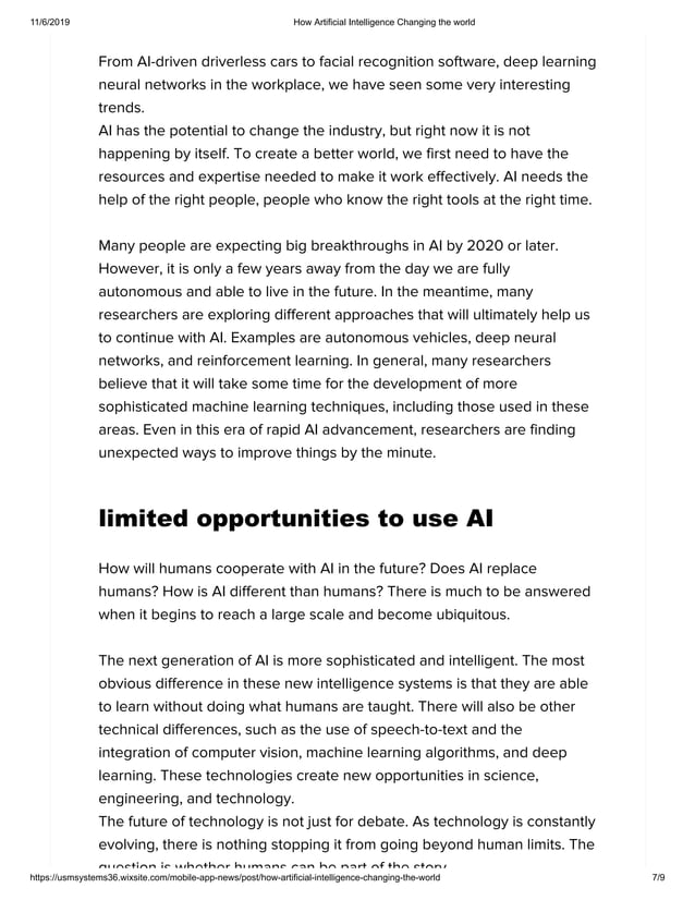 How artificial intelligence changing the world | PDF | Technology ...