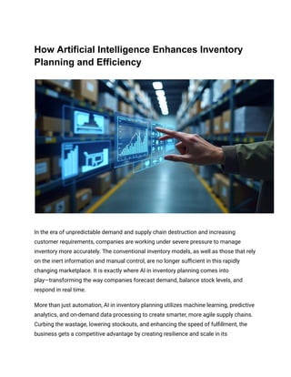 How Artificial Intelligence Enhances Inventory Planning and Efficiency | PDF