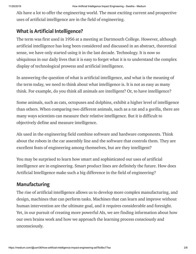 How artificial intelligence impact engineering | PDF