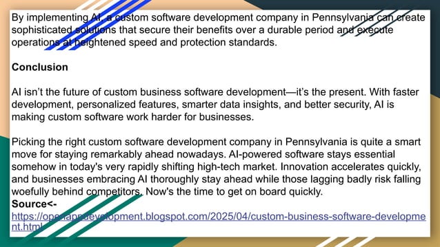How Artificial Intelligence Is Transforming Custom Business Software? | PPTX