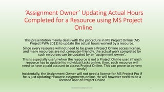 How assignment owner can update tasks of others using MS Project Online ...