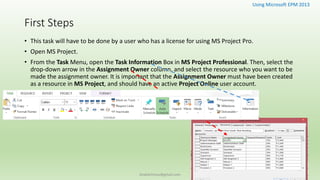How assignment owner can update tasks of others using MS Project Online ...