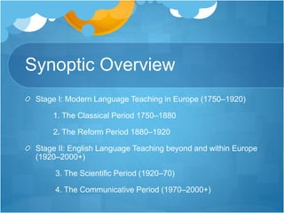 The History of Teaching English as a Foreign Language | PPTX