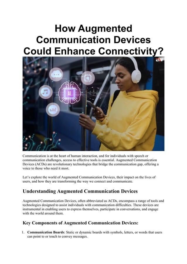How Augmented Communication Devices Could Enhance Connectivity? | Enterprise Wired | PDF