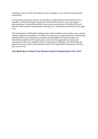 How Augmented Communication Devices Could Enhance Connectivity? | Enterprise Wired | PDF