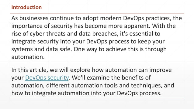 How Automation Can Improve Your DevOps Security | PPT How Automation Can Improve Your DevOps Security | PPT
