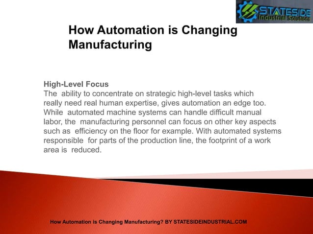 How automation is changing manufacturing | PPTX | Manufacturing Industry | Industries