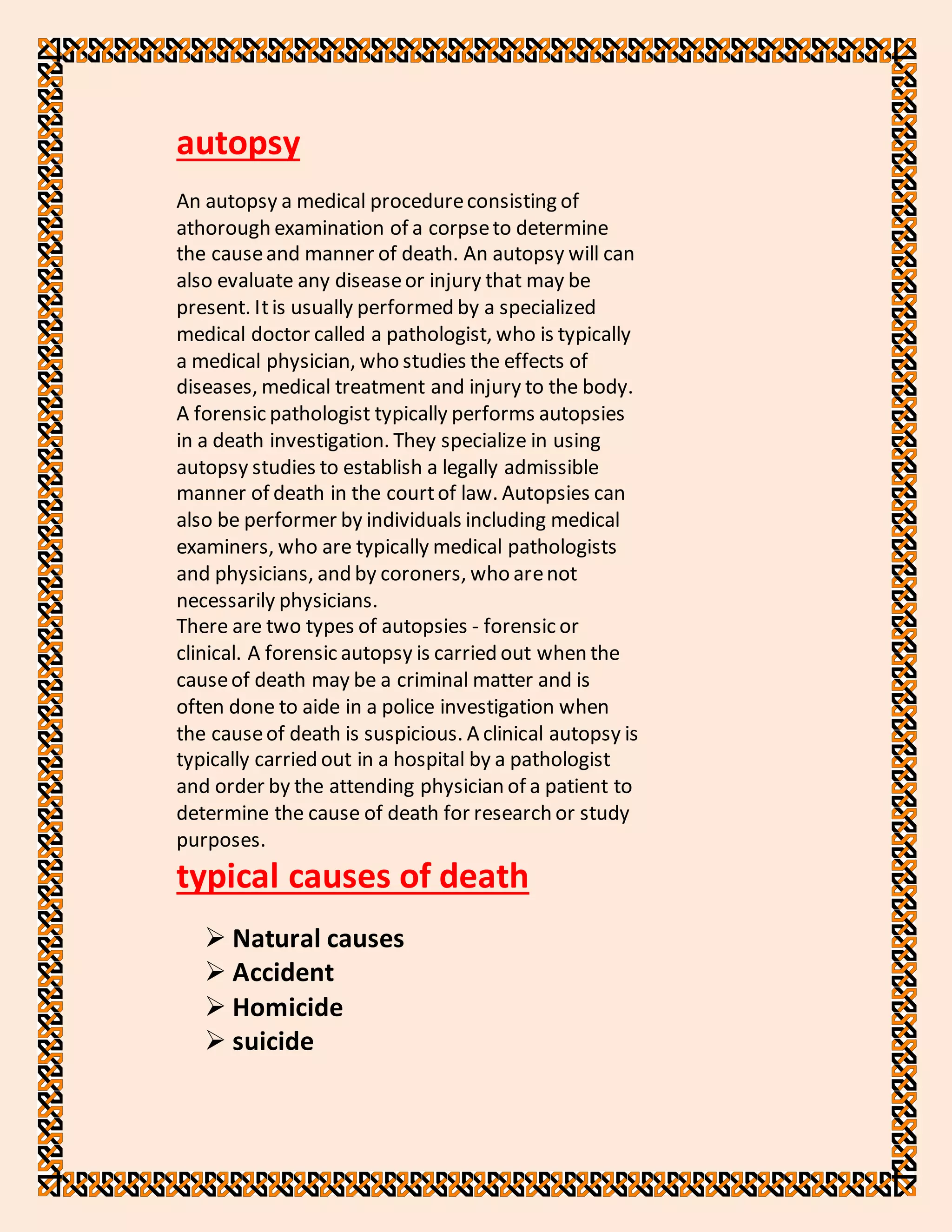 How autopsy works | DOCX