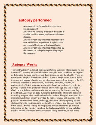 How autopsy works | DOCX