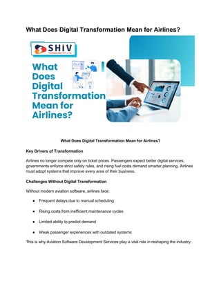Aviation Software: Boosting Airline Digital Transformation | PDF