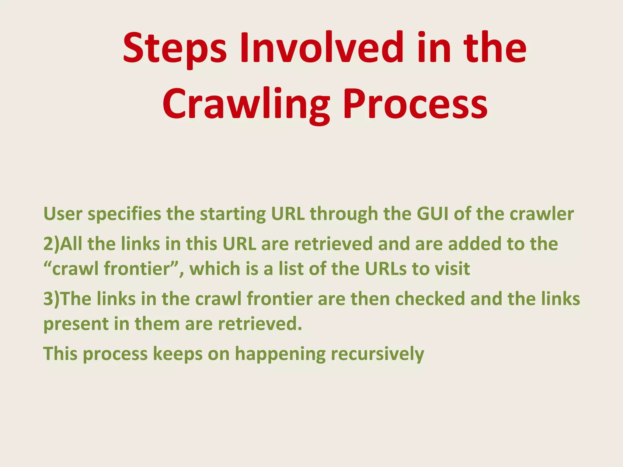 Working of a Web Crawler | PPT