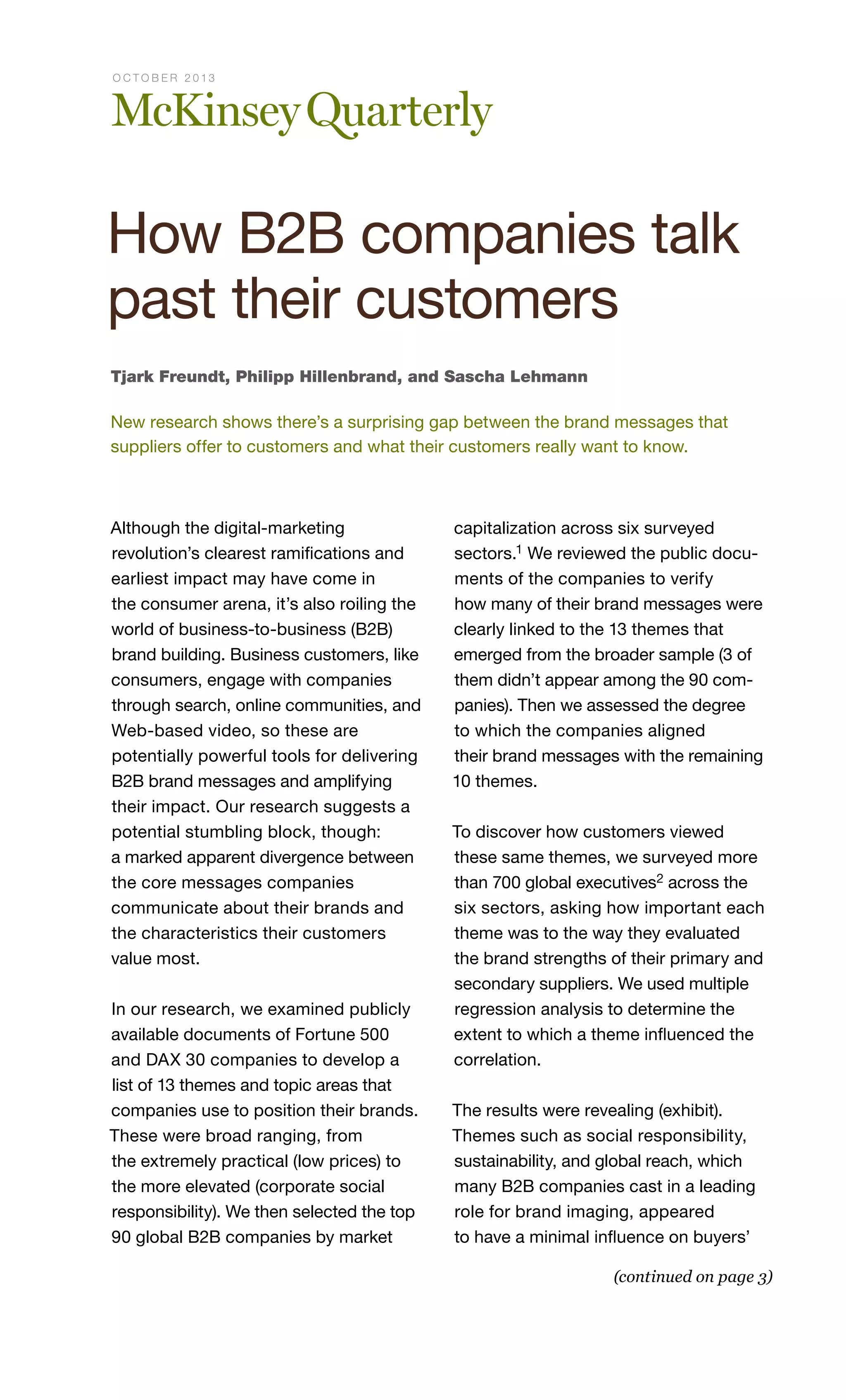 How B2B companies talk past their customers | PDF