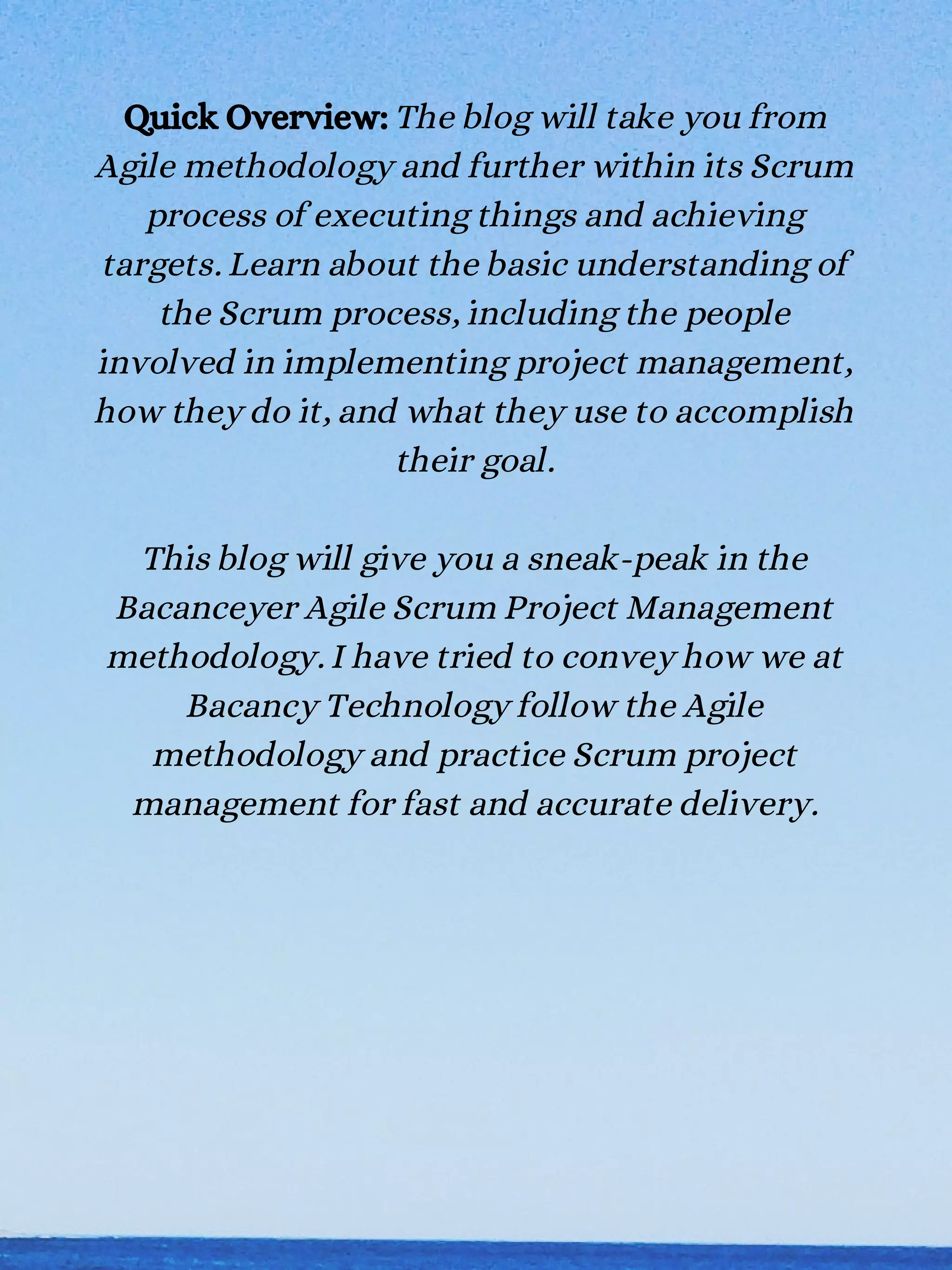 How Bacancy Technology Benefits From Agile Scrum Project Management | PDF