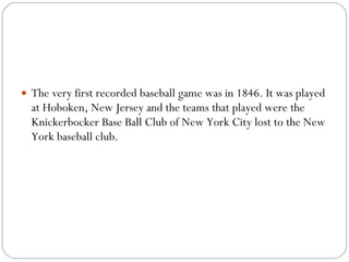 How baseball started | PPT