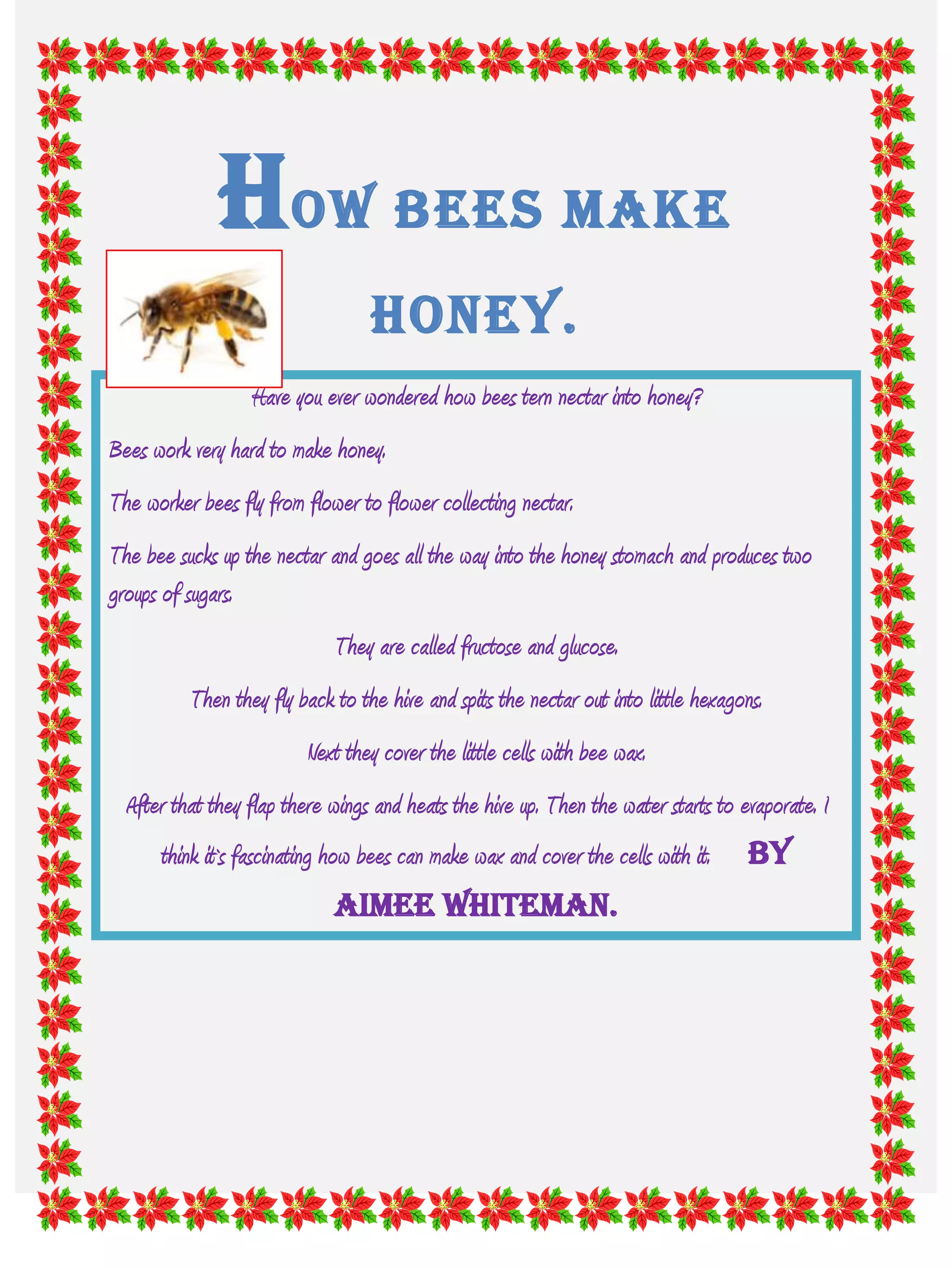 How bees make honey aimee | DOCX | Beekeeping | Hobbies & Interests