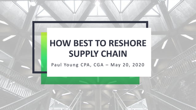 How best to Reshore Supply Chains | PPT