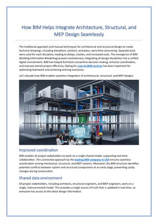 How BIM Helps Integrate Architecture, Structural, and MEP Design ...