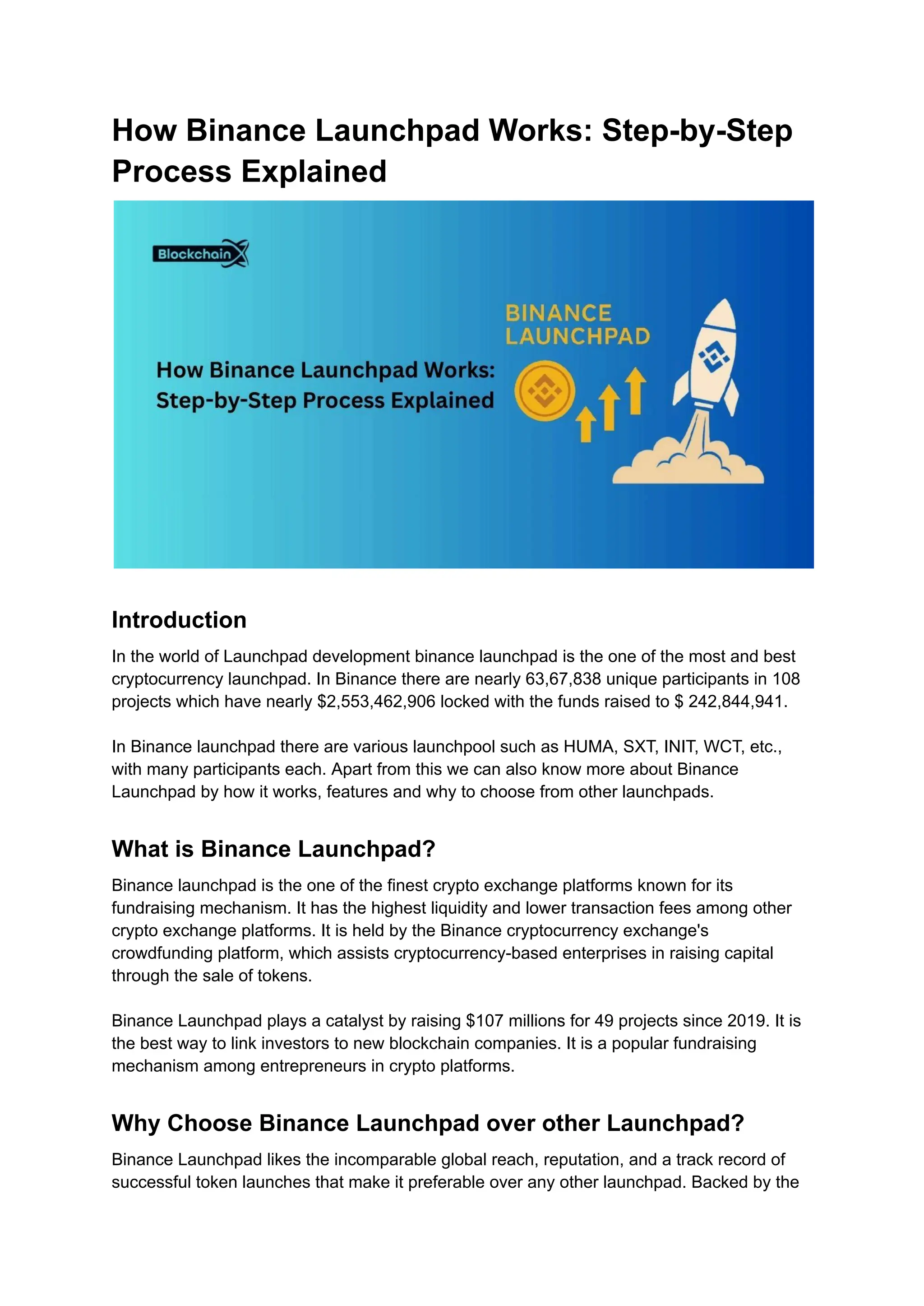 How Binance Launchpad Works: Step-by-Step Process Explained | PDF