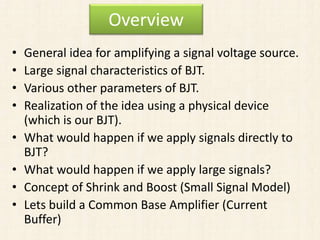 How bjt does amplification? | PPT
