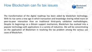 How blockchain can fix tax issues | PPT