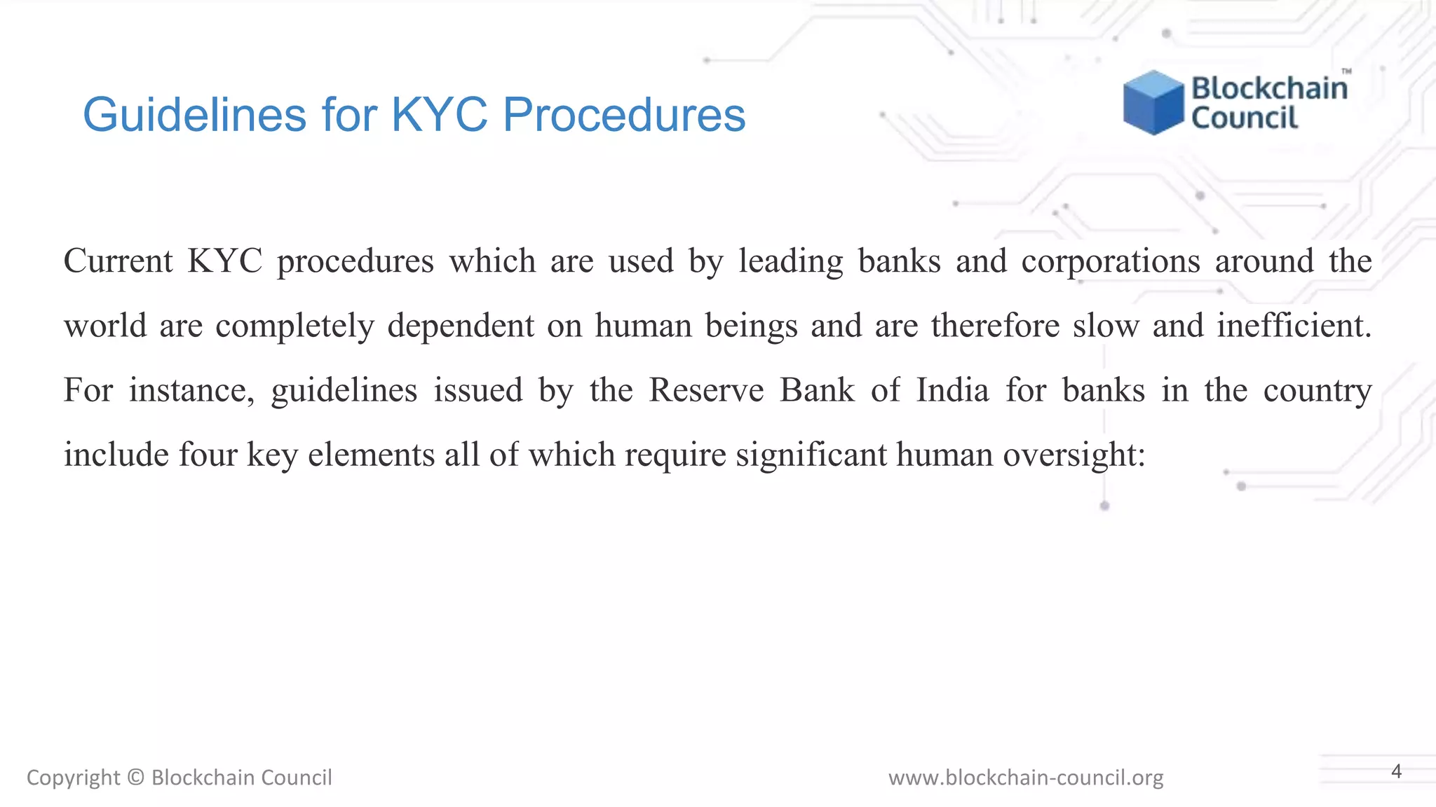 How blockchain can help banks in the kyc process | PPTX