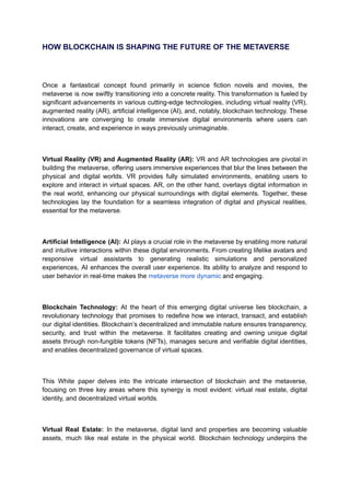HOW BLOCKCHAIN IS SHAPING THE FUTURE OF THE METAVERSE.pdf