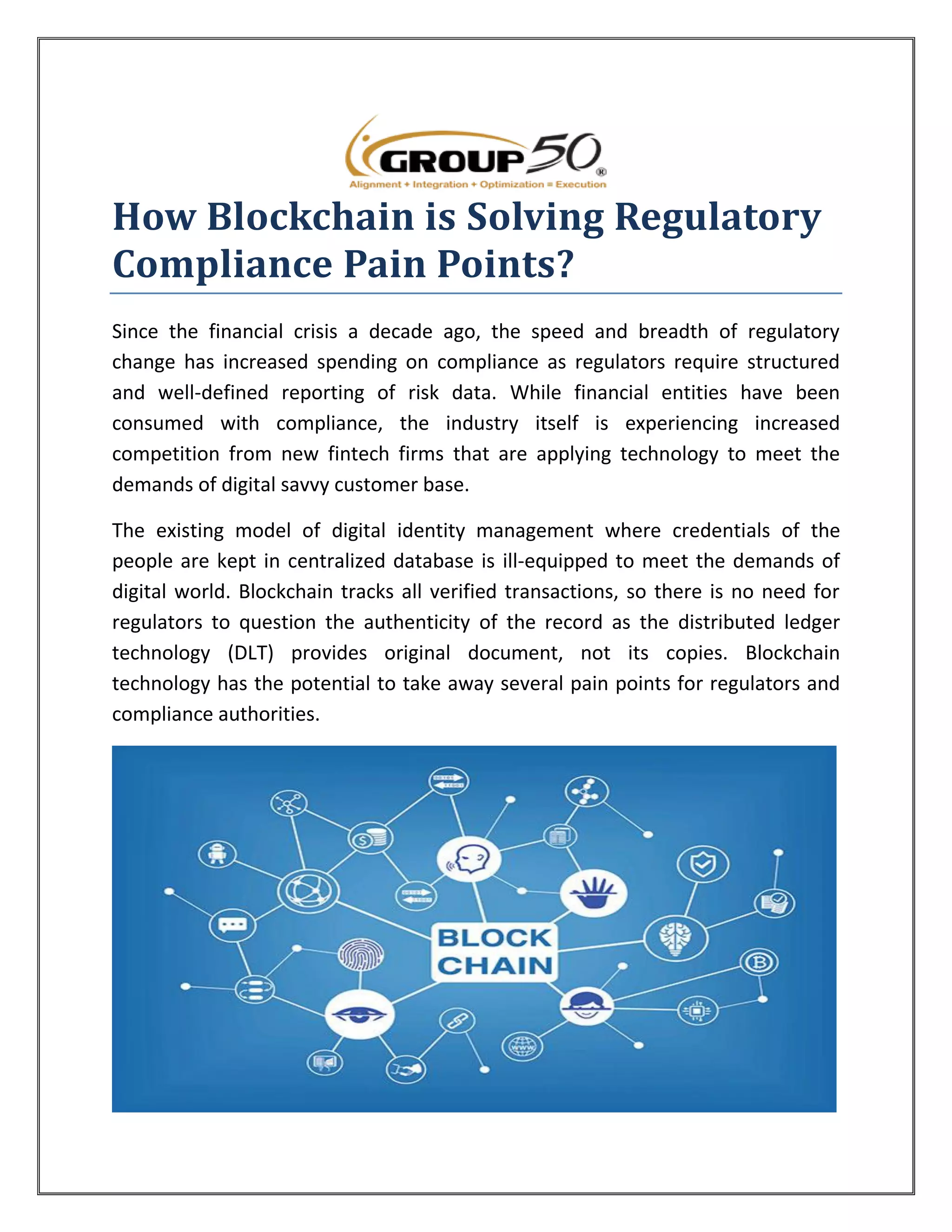 How blockchain is solving regulatory compliance pain points | PDF