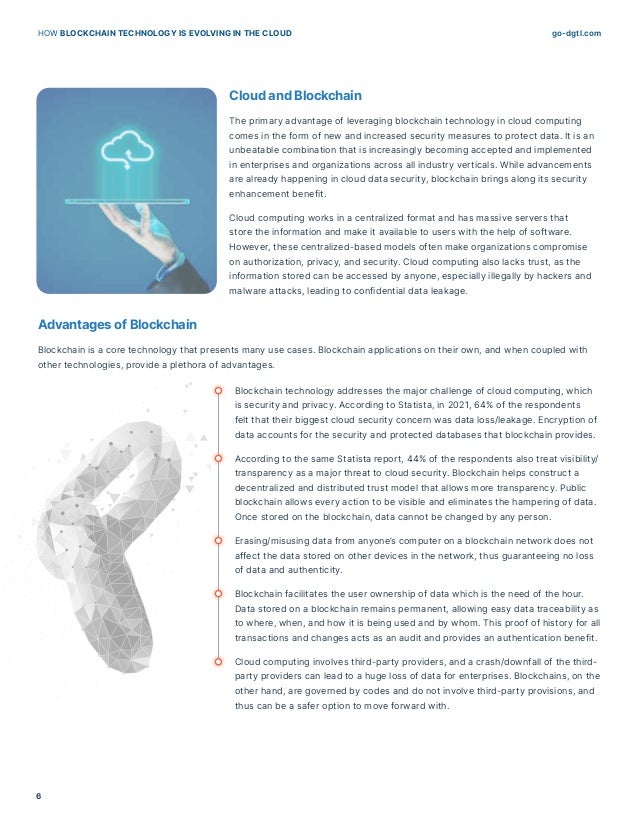 How Blockchain Technology Is Evolving In The Cloud | PDF