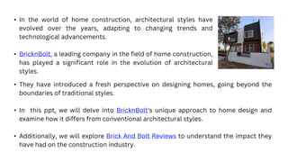 How BricknBolt's Home Designs Differ from Traditional Architectural ...