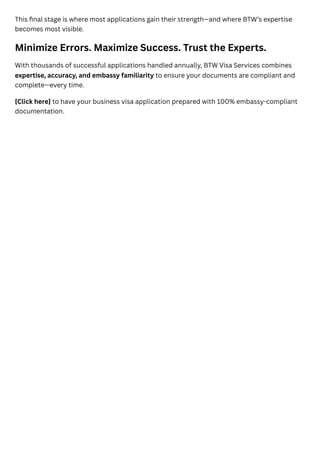 How BTW Visa Services Ensures Embassy-Compliant Documentation Every ...