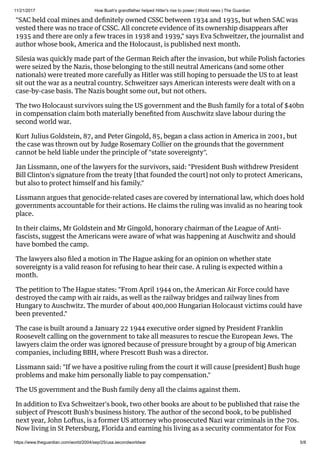 How bush's grandfather helped hitler's rise to power world news the ...