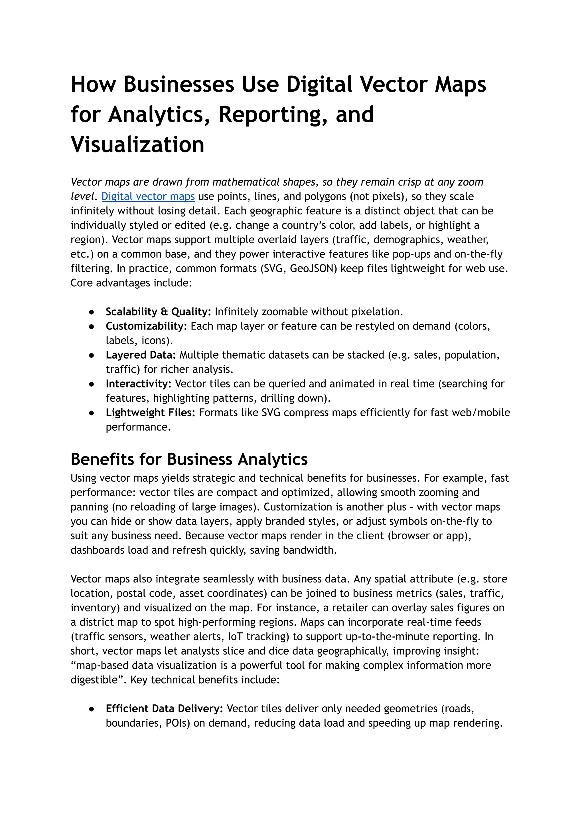 How Businesses Use Digital Vector Maps for Analytics, Reporting, and ...
