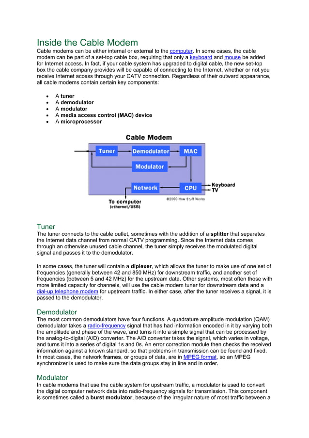How cable modems work | PDF | Computer Networking | Computing