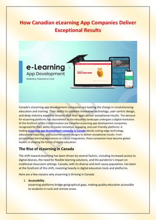 How Canadian eLearning App Companies Deliver Exceptional Results | PDF