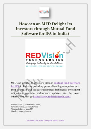 How can an MFD Delight Its Investors through Mutual Fund Software for IFA in India.pdf