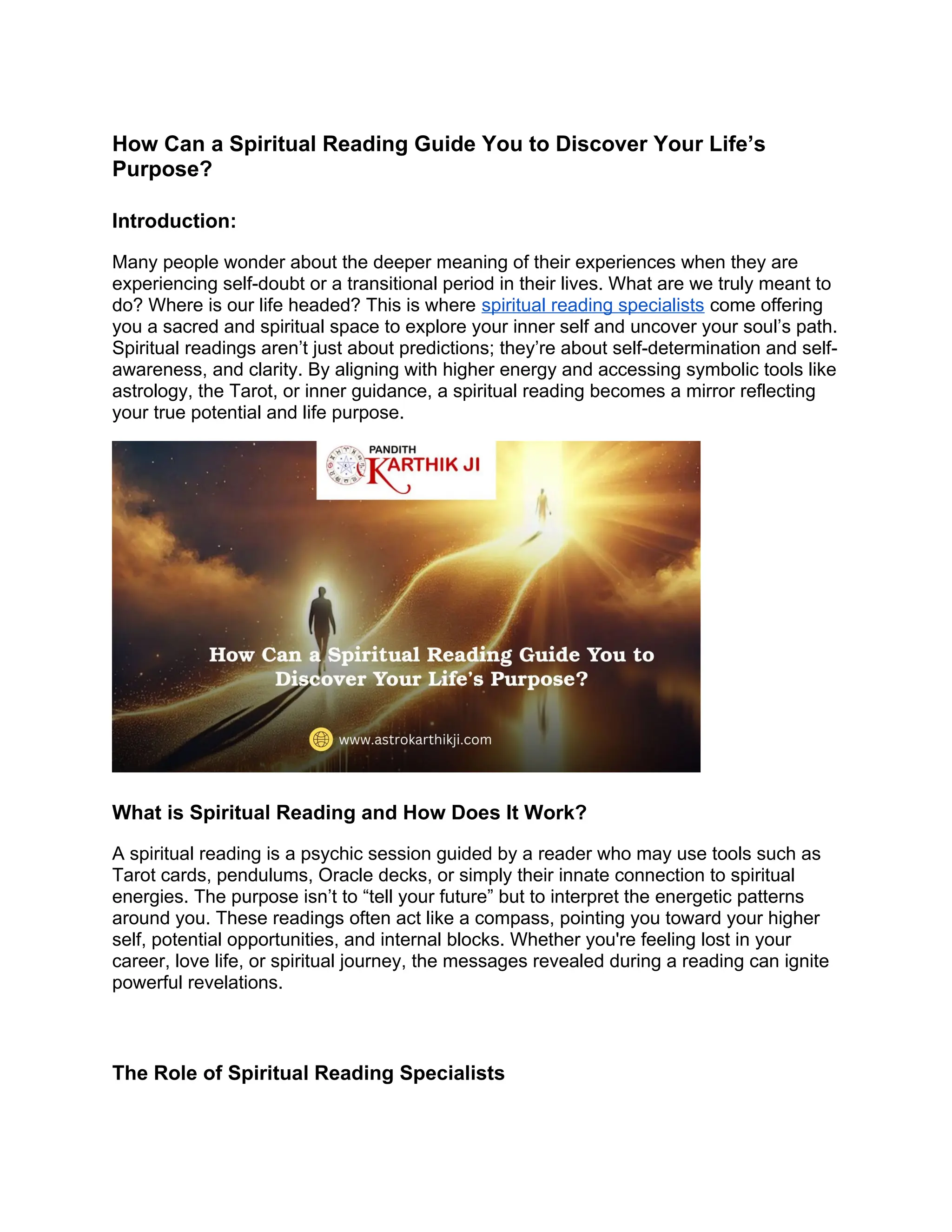 How Can a Spiritual Reading Guide You to Discover Your Life’s Purpose ...