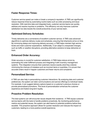 How can a transportation management system improve customer service.docx