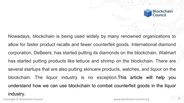 How can blockchain technology combat counterfeit booze | PPTX | Alcoholic Beverages | Food & Drink