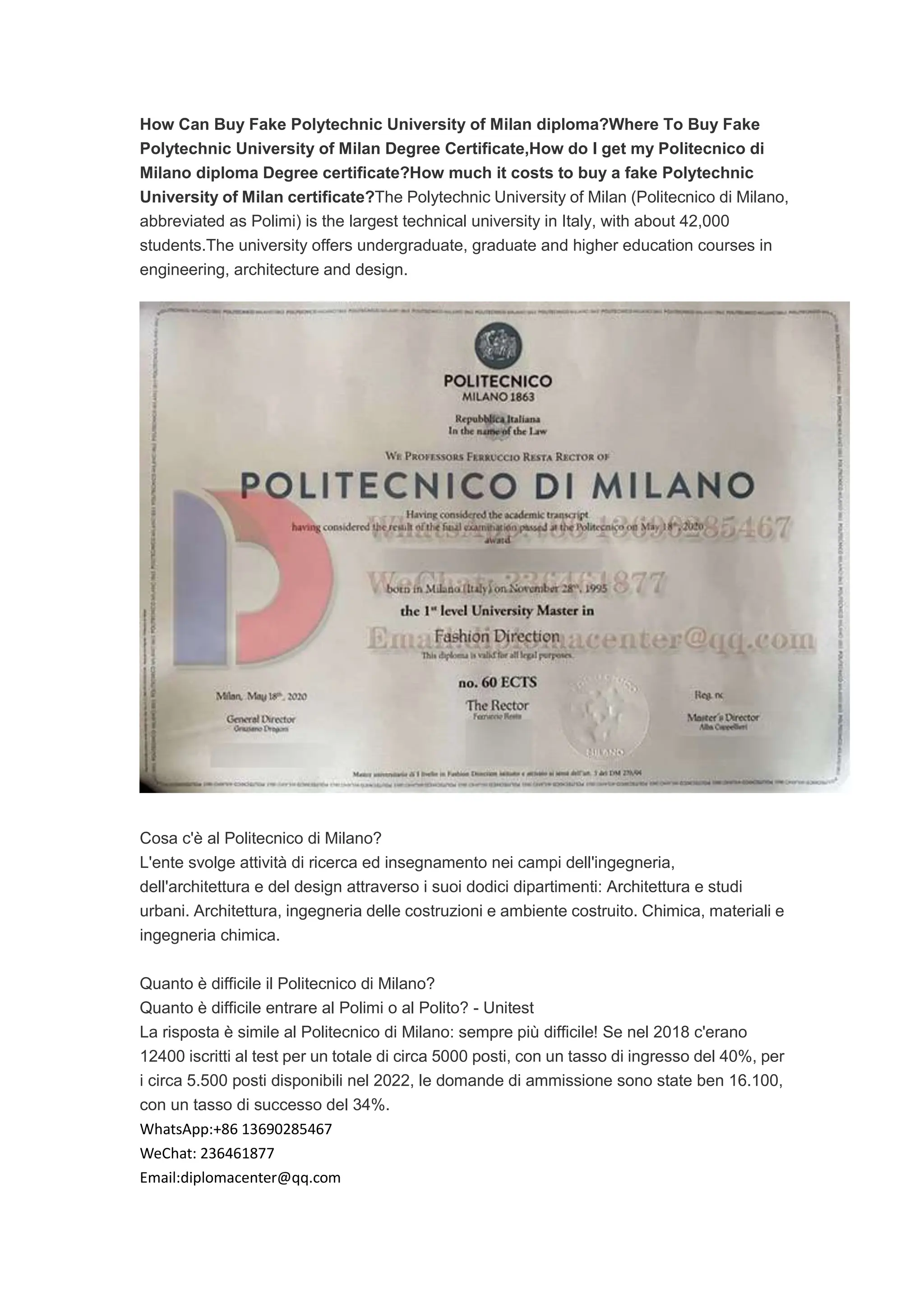 How Can Buy Fake Polytechnic University of Milan diploma.docx