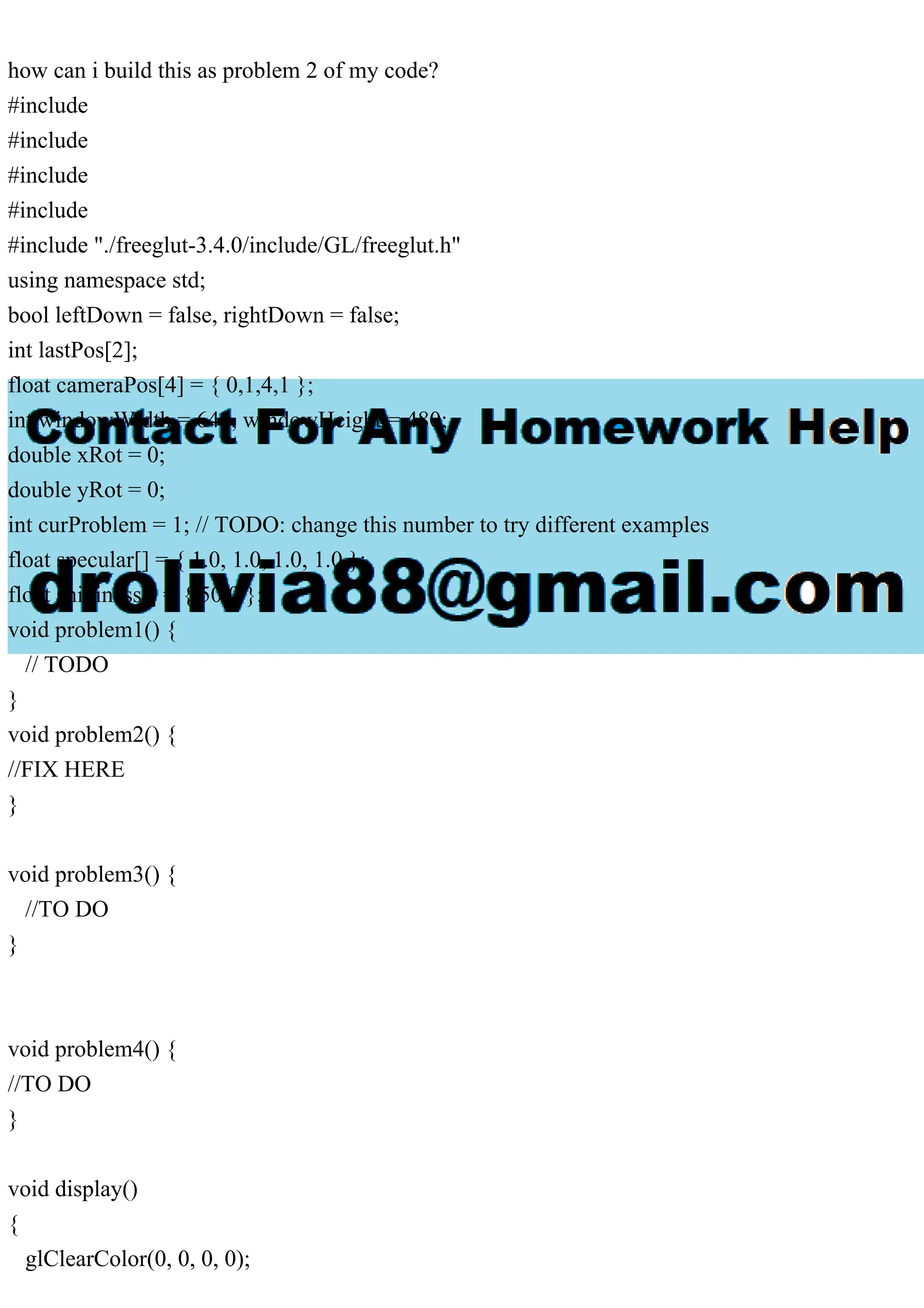 how can i build this as problem 2 of my code #include iostream.pdf