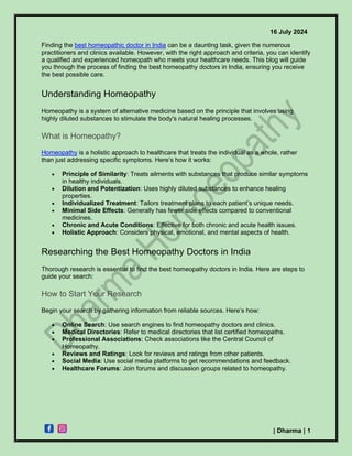 How Can I Find the Best Homeopathic Doctor in India.pdf