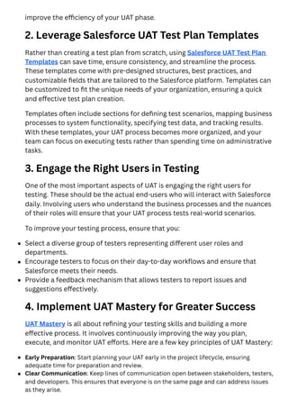 How Can I Improve My Salesforce UAT Testing Process | PDF