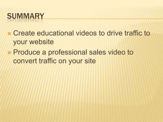 How can I use video to grow my business | PPTX