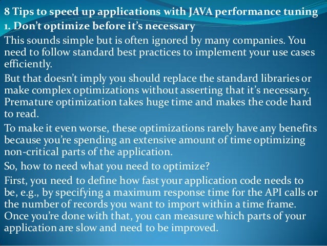 How Can Java Performance Tuning Speed Up Applicationspdf Web Development Internet