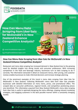 Menu Data Scraping from Uber Eats: McDonalds New Zealand Insights | PDF ...