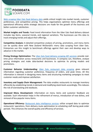 Menu Data Scraping from Uber Eats: McDonalds New Zealand Insights | PDF ...