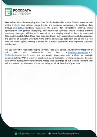 Menu Data Scraping from Uber Eats: McDonalds New Zealand Insights | PDF ...